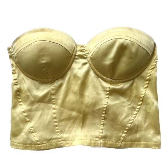 Tops | Dreamy Vintage Bustier Corset Top In A Butter Yellow | Poshmark